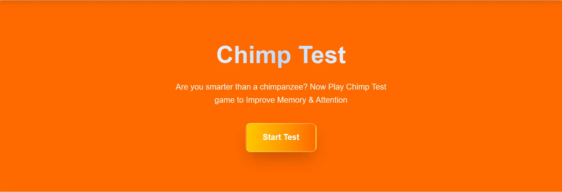 Orange Chimp Test - Energetic Memory Challenge with Orange Theme